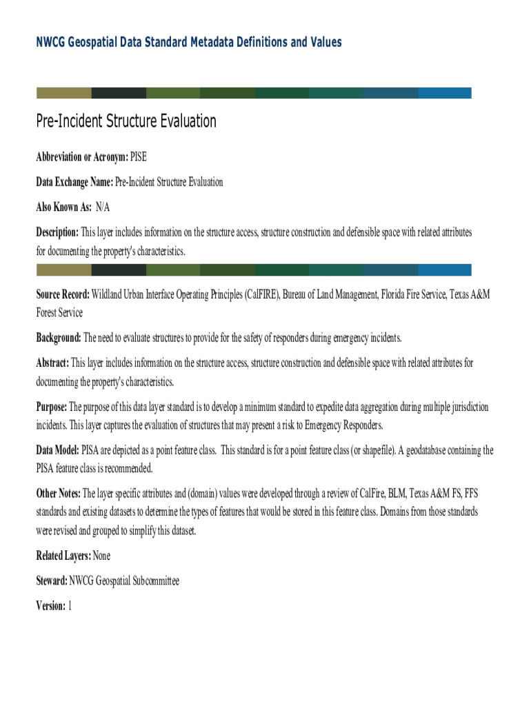 Fillable Online Pre-Incident Structure Evaluation. Geospatial Data ...