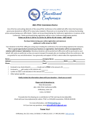 Fillable Online Drawings and Donations Fax Email Print - pdfFiller