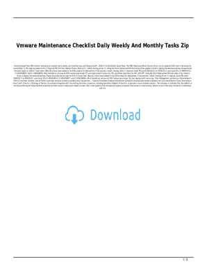 Fillable Online Vmware Maintenance Checklist Daily Weekly And Monthly ...