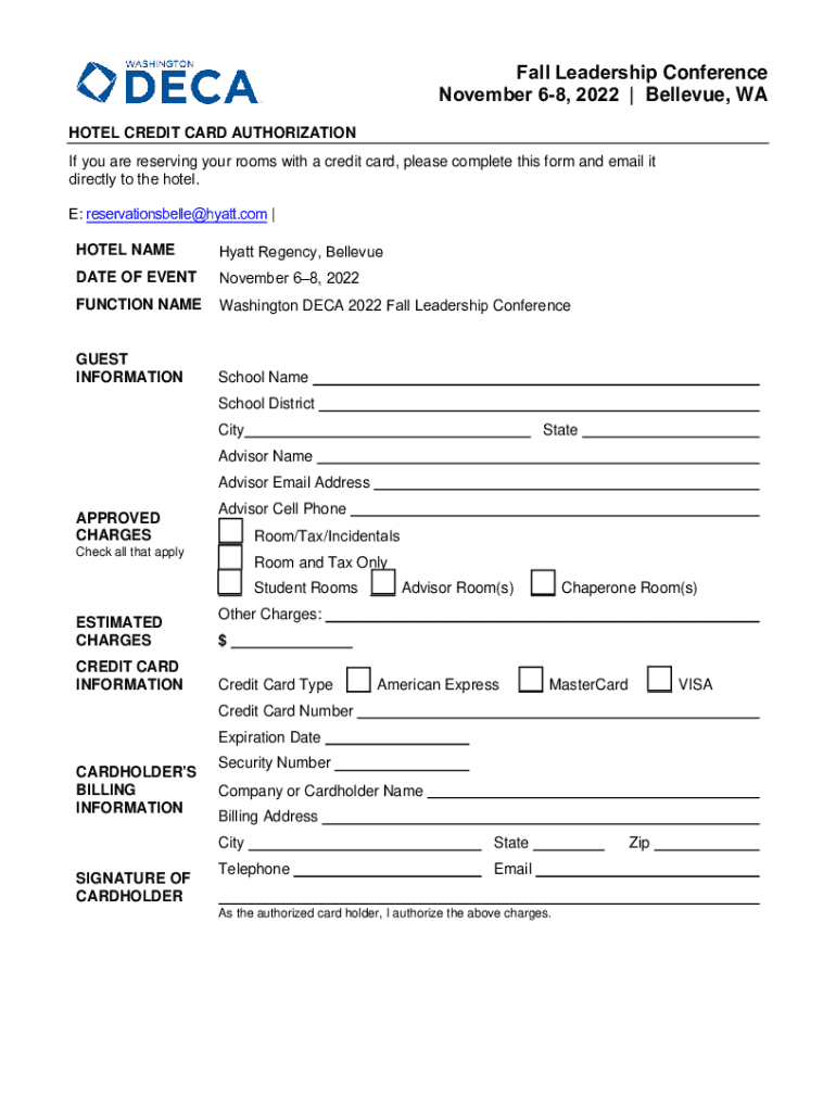 Fillable Online Hyatt Regency Bellevue (Headquarter Hotel) Fax Email Print - pdfFiller
