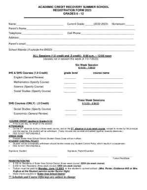 Fillable Online HS Summer School - Guidance Department Fax Email Print - pdfFiller