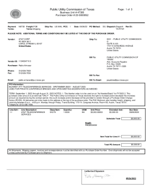 Fillable Online Purchase Order # 23-0000052 Fax Email Print - pdfFiller