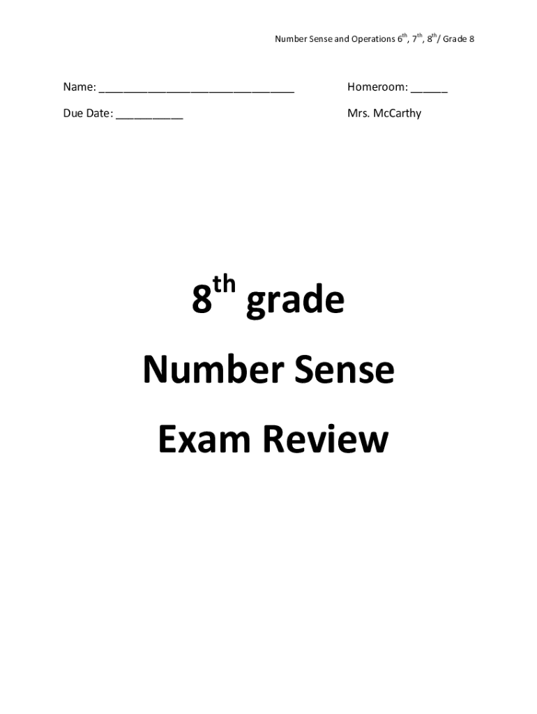 Fillable Online Search Printable 8th Grade Number Sense Worksheets Fax ...