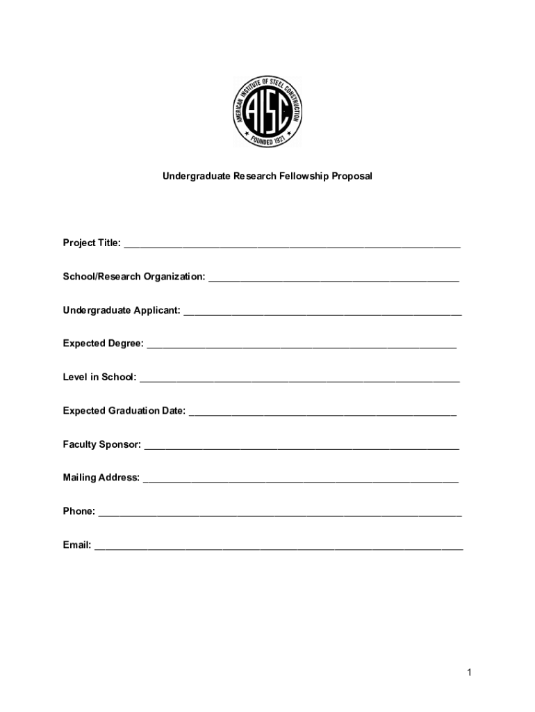 Fillable Online Project Proposal Template-Undergraduate Research Fax ...