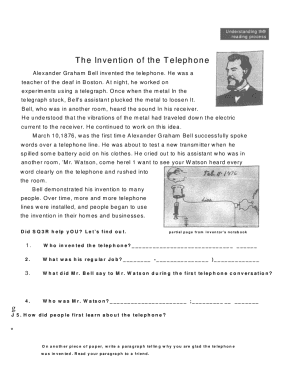 Fillable Online Alexander Graham Bell invented the telephone. He was a ...