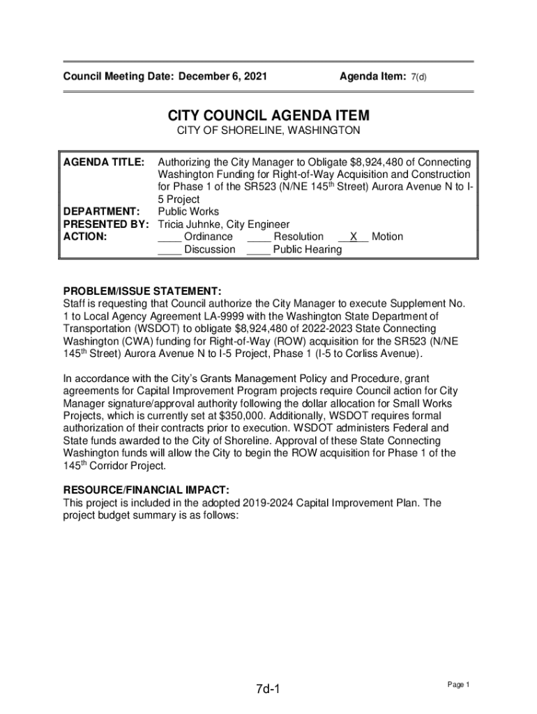 Fillable Online cosweb ci shoreline wa City Council Remote Public ...