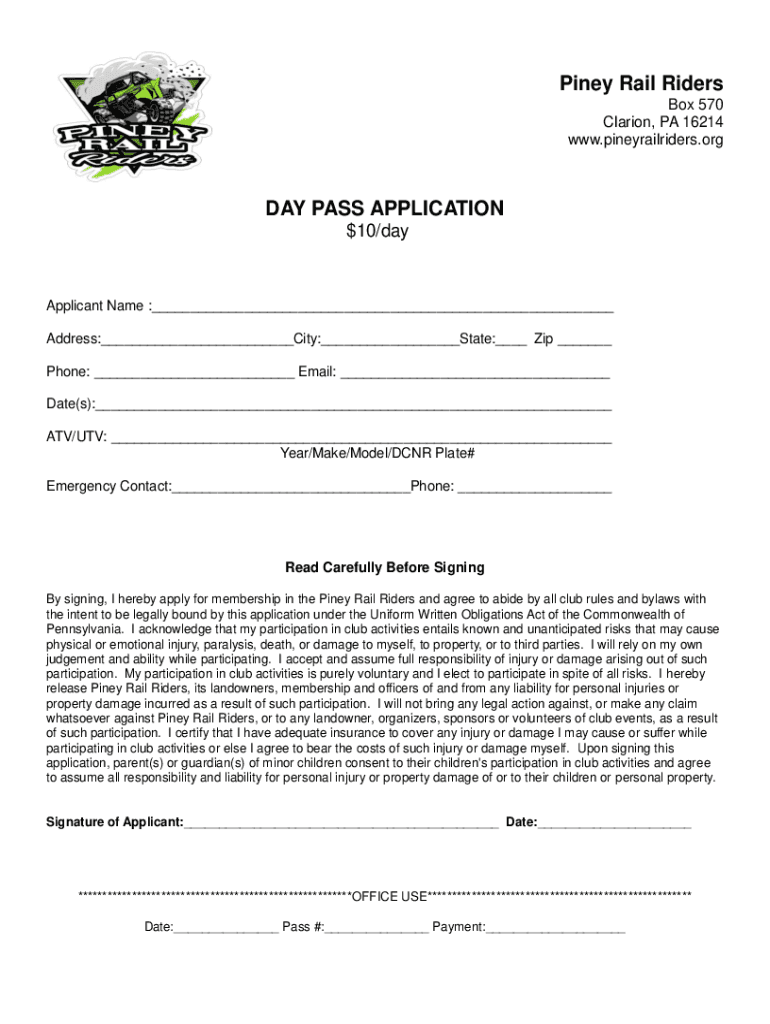 Fillable Online The Trail/Directions - Piney Rail Riders Fax Email ...