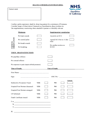 Fillable Online Death Confirmation form.docx Fax Email Print - pdfFiller
