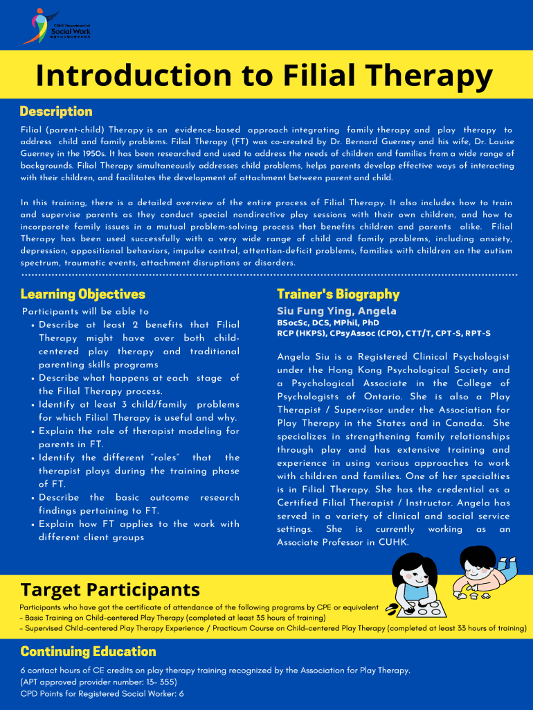 Fillable Online web swk cuhk edu Introduction to Filial Therapy ...