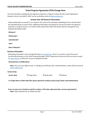 Fillable Online TPAChangeForm. Form that Employment Networks (EN) fills ...