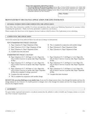 Fillable Online LINCOLN NATIONAL LIFE Forms Fax Email Print - pdfFiller