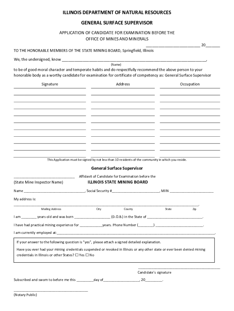 Fillable Online dnr illinois 20 ILCS 801/ Department of Natural ...