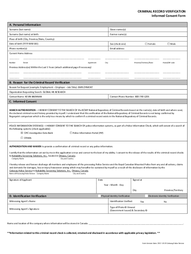 Fillable Online Triton Consent Form - English - Background Check Form ...