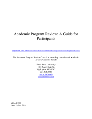 Fillable Online Academic Program Review: A Guide for Participants Fax ...