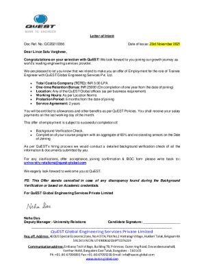 Fillable Online Letter of Intent: Template & Writing Guide (With ...