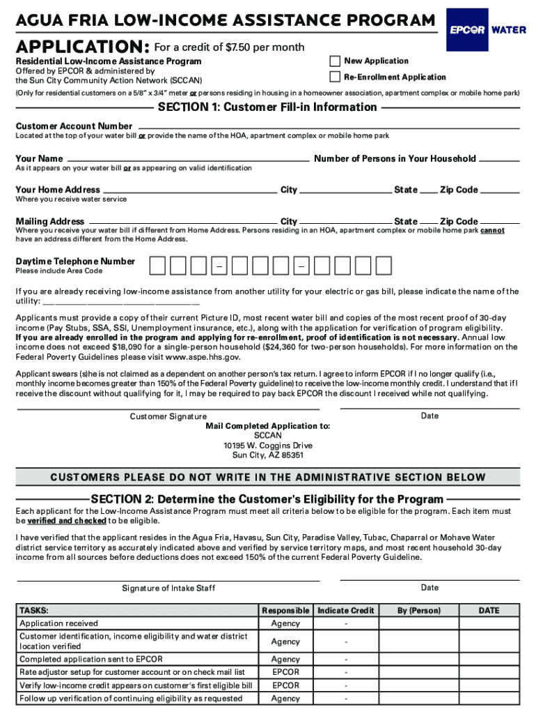 Fillable Online Sun Cities EPCOR customers can get help with bills Fax Email Print - pdfFiller