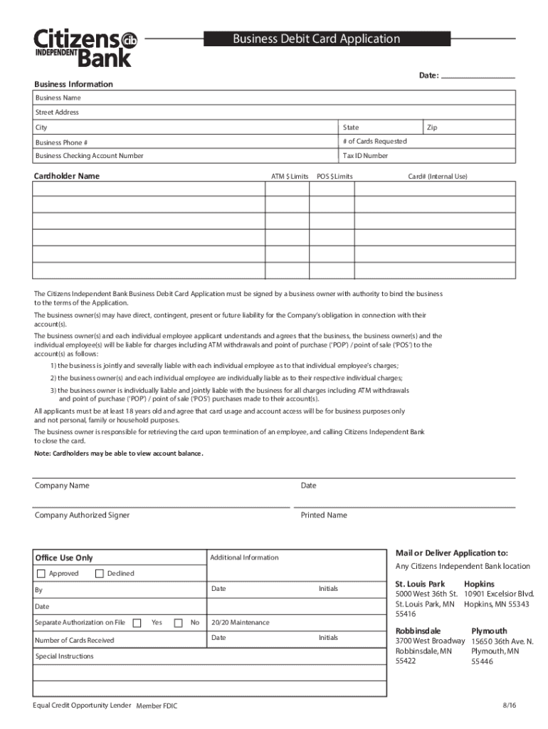 Fillable Online Free Business Debit CardSquare Debit Card Fax Email ...