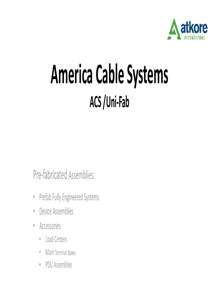 Fillable Online ACS/Uni-Fab Expands Pre-Fabricated Device Assemblies ...