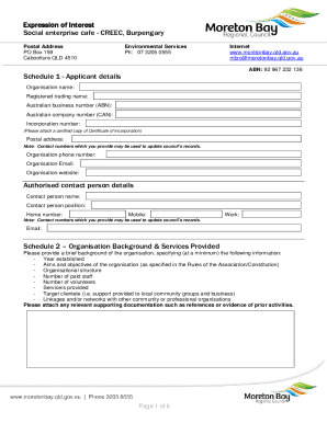 Fillable Online Social Enterprise Cafe - Expression of interest ...