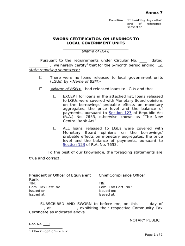 Application for LGU Loan - Department of Finance Doc Template | pdfFiller