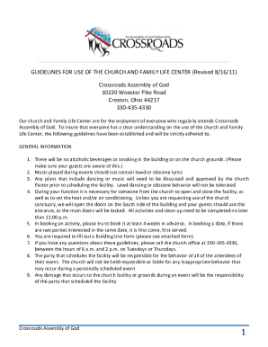 Fillable Online GUIDELINES FOR USE OF THE CHURCH AND FAMILY ... Fax ...