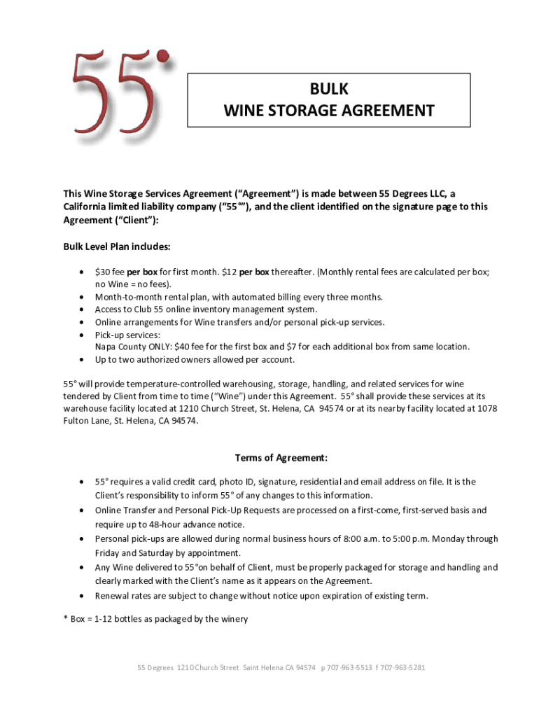 Fillable Online Platinum Storage Agreement Fax Email Print - pdfFiller
