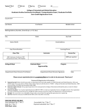 Fillable Online Continuous Enrollment Registration Form Fax Email Print ...