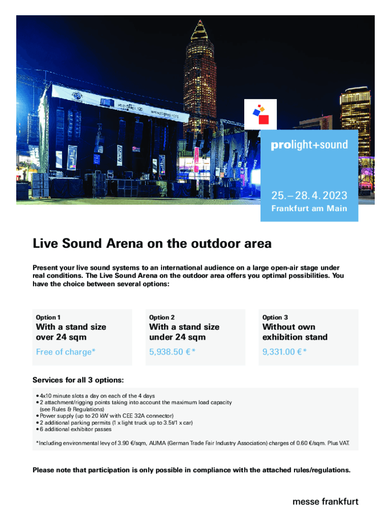 Fillable Online Live Sound Arena on the outdoor area Fax Email Print - pdfFiller