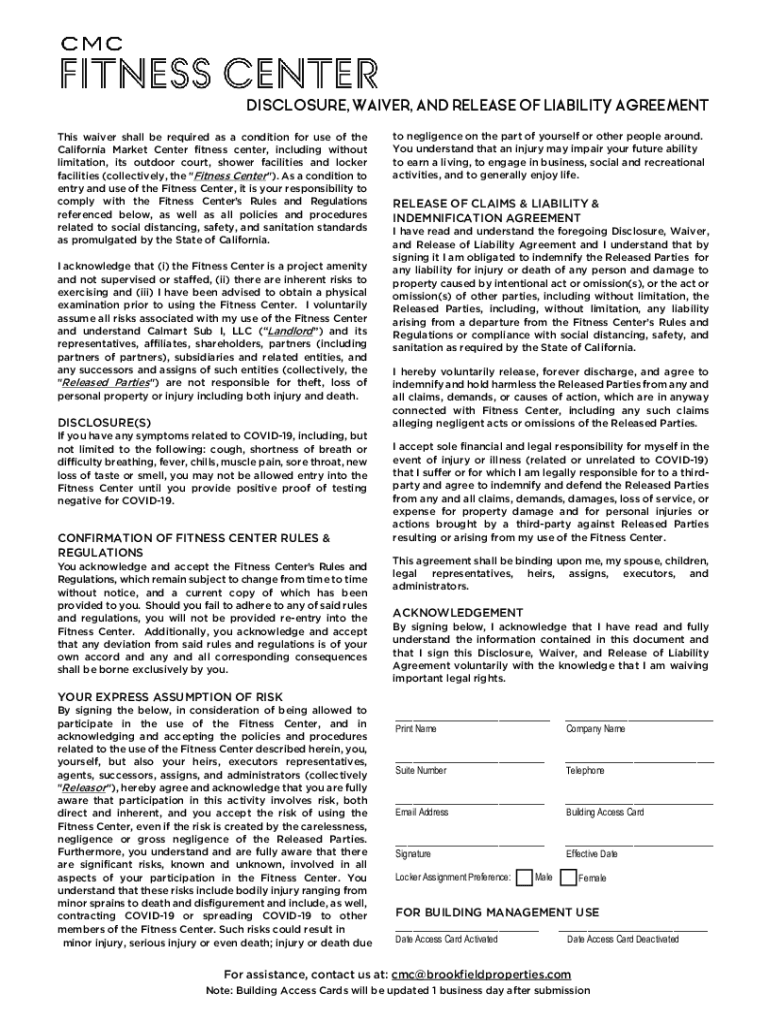 Fillable Online DISCLOSURE, WAIVER, AND RELEASE OF LIABILITY ... Fax ...