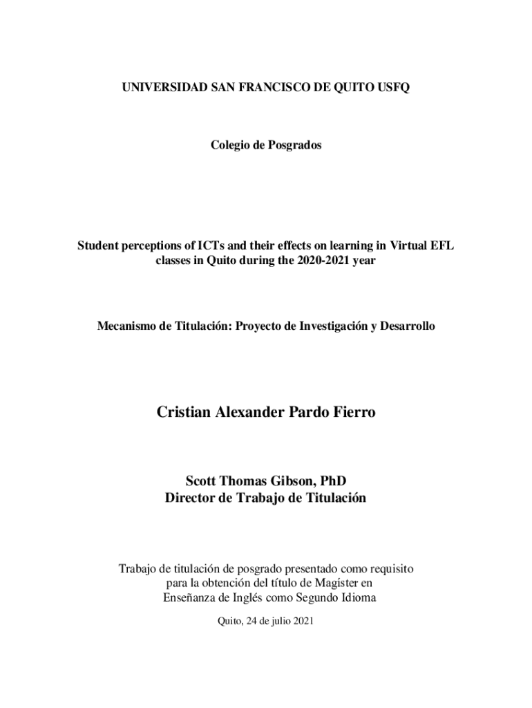 Fillable Online Student perceptions of ICTs and their effects on learning in ... Fax Email Print ...