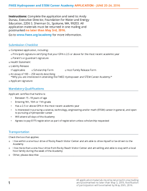 Fillable Online Instructions: Complete the application and send to ...