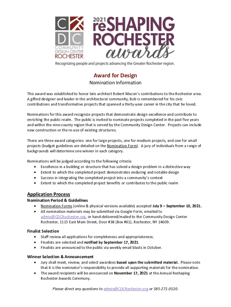 Fillable Online University of Rochester High School Awards Program Fax ...