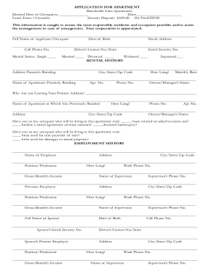 Fillable Online application for apartment Fax Email Print - pdfFiller