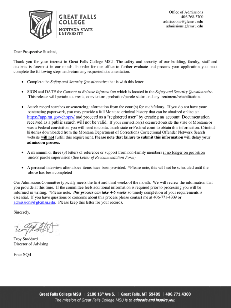 Fillable Online admissions gfcmsu Admissions Request for Information - Great Falls College MSU ...