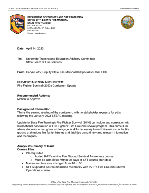 Fillable Online osfm fire ca State Fire Training: COVID-19 Fax Email Print - pdfFiller