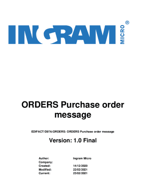 Fillable Online ORDERS Purchase order message - Ingram Micro Bulgaria ...