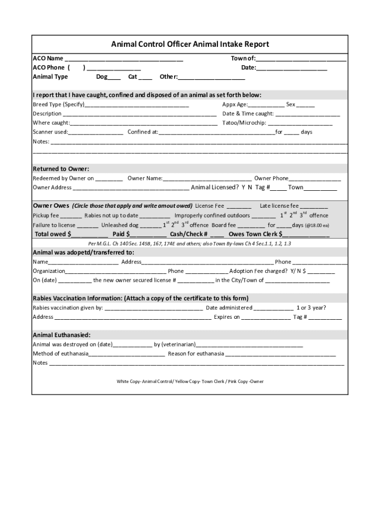 Fillable Online Lufkin Animal Services Operational Assessment Report ...