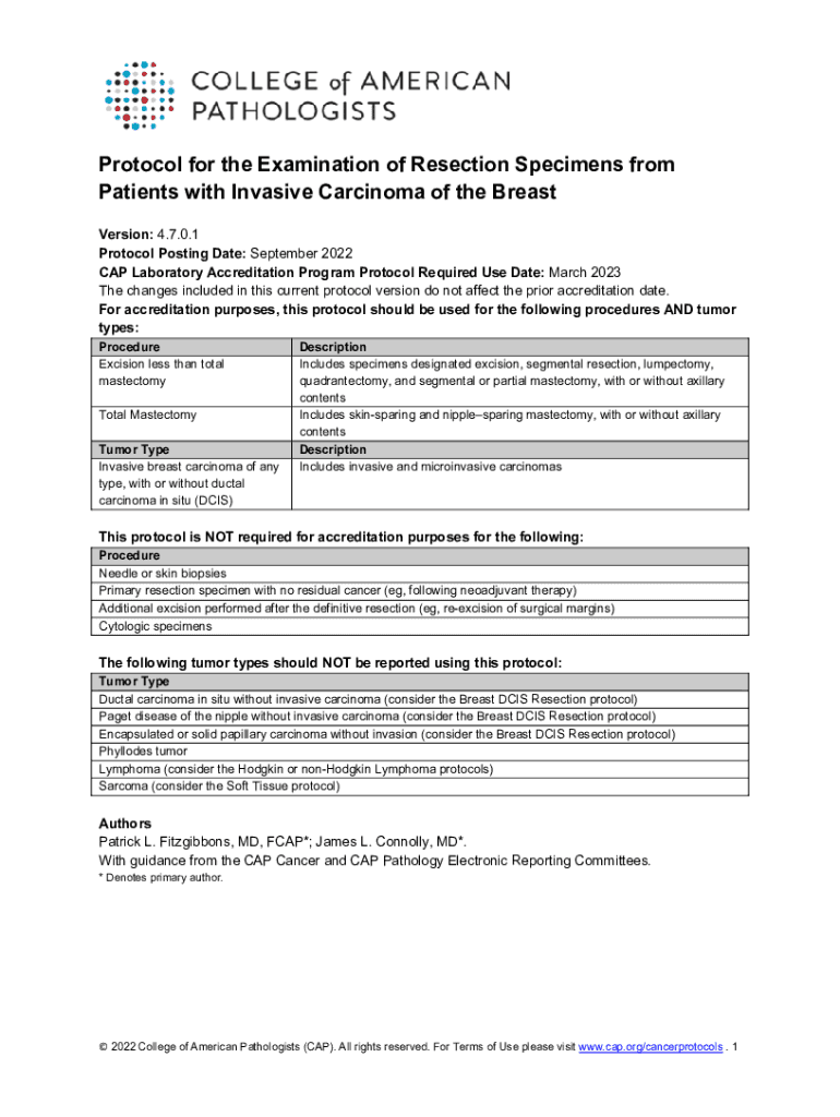 Fillable Online Protocol for the Examination of Resection Specimens ...