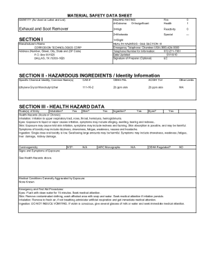 Fillable Online Safety Data Sheet: SRG EMERGENCY OVERVIEW Fax Email Print - pdfFiller