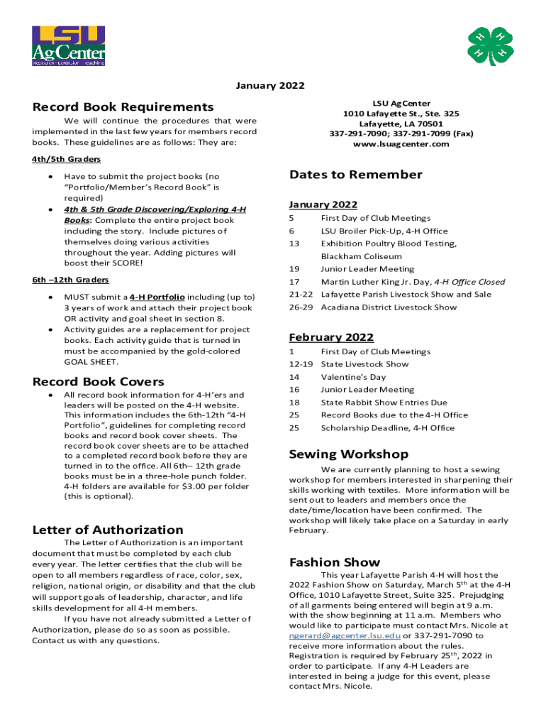 Fillable Online Record Book Requirements Record Book Covers Letter of ...