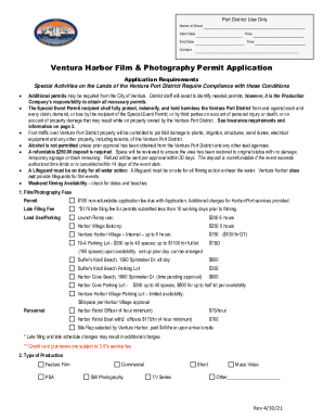 Fillable Online Ventura Harbor Film & Photography Permit Application ...