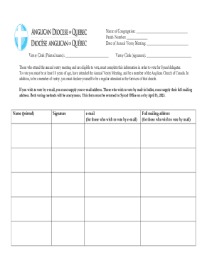 Fillable Online Parish Bylaws (Long Form) Fax Email Print - pdfFiller