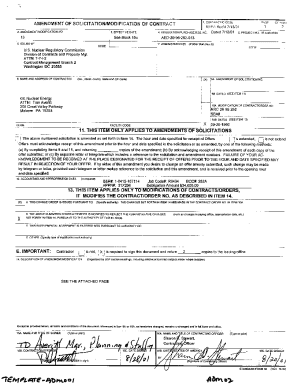 Fillable Online AMENDMENT OF SOLICITATION/MODIFICAION OF CONTRACT Fax ...