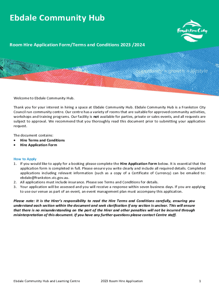 Fillable Online Volunteer at Ebdale Community Hub and Learning Centre ...