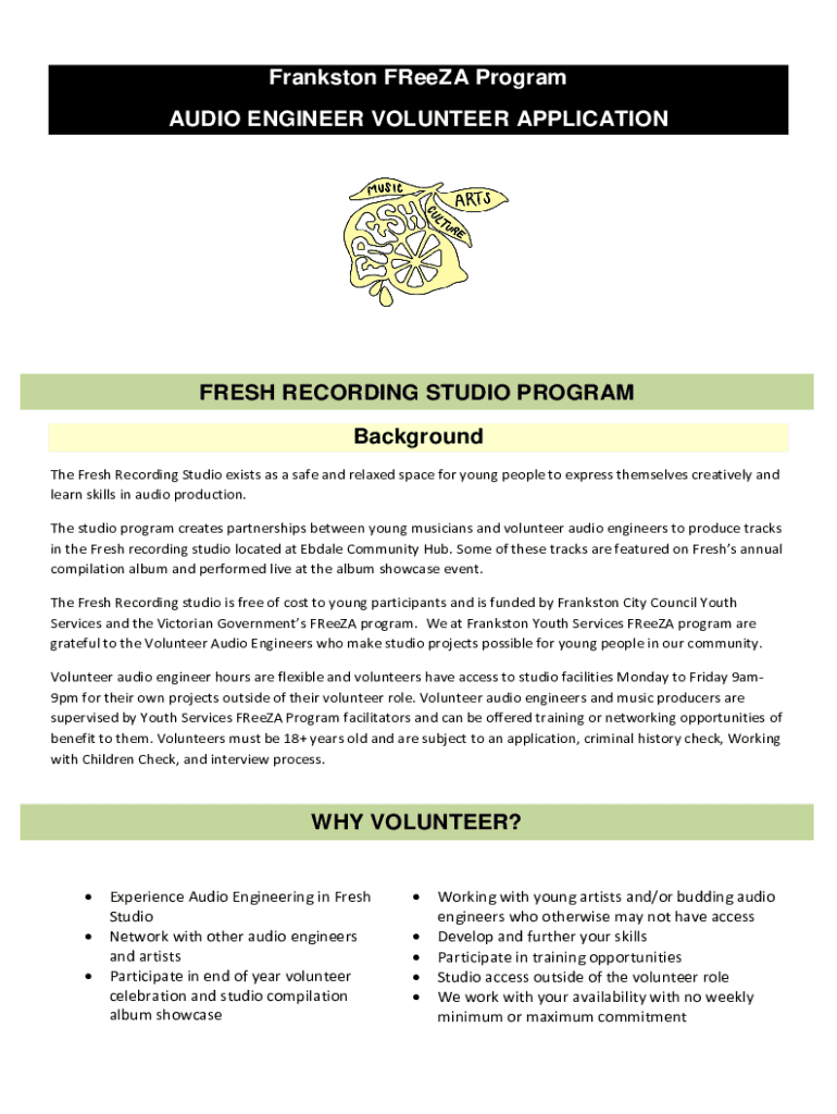 Fillable Online freeza-fresh-entertainment-program-application-form ...