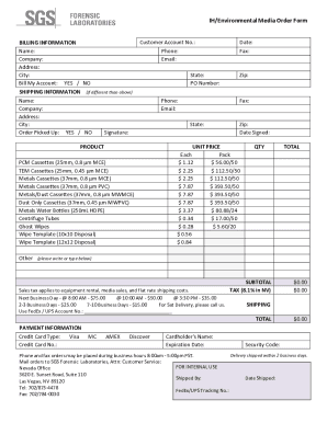Fillable Online IH/Environmental Media Order Form Fax Email Print ...
