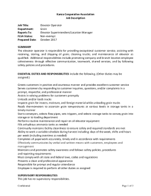 Fillable Online What Does A Grain Elevator Operator Do Fax Email Print ...