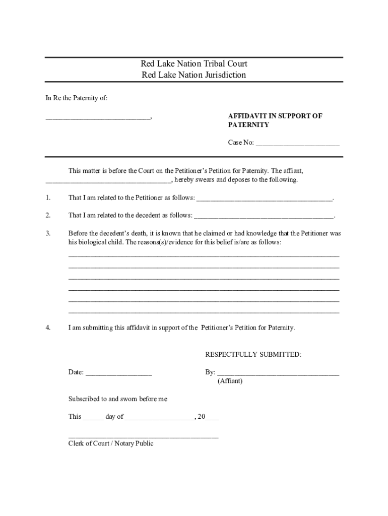 Fillable Online PATERNITY AFFIDAVIT.docx Fax Email Print - pdfFiller
