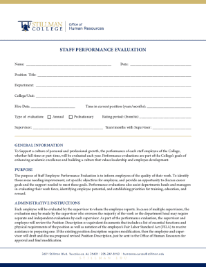 Fillable Online Employee Performance Evaluation- Non Supervisory Fax Email Print - pdfFiller