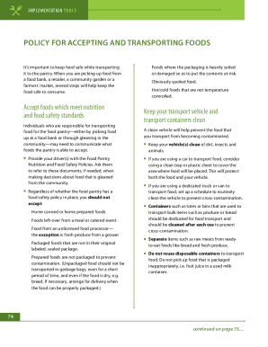Fillable Online Food safety is important to remember when transporting ...